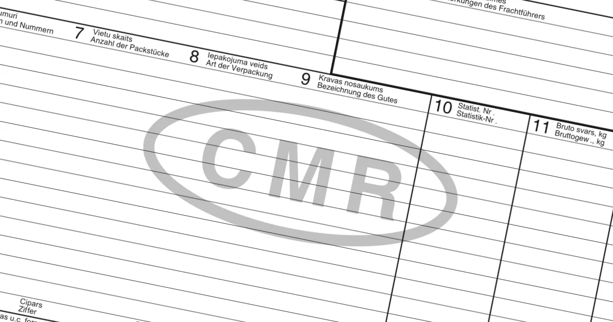 CMR - Veidlapa, Paraugs un Aizpildīšana - RITLOGISTIKA